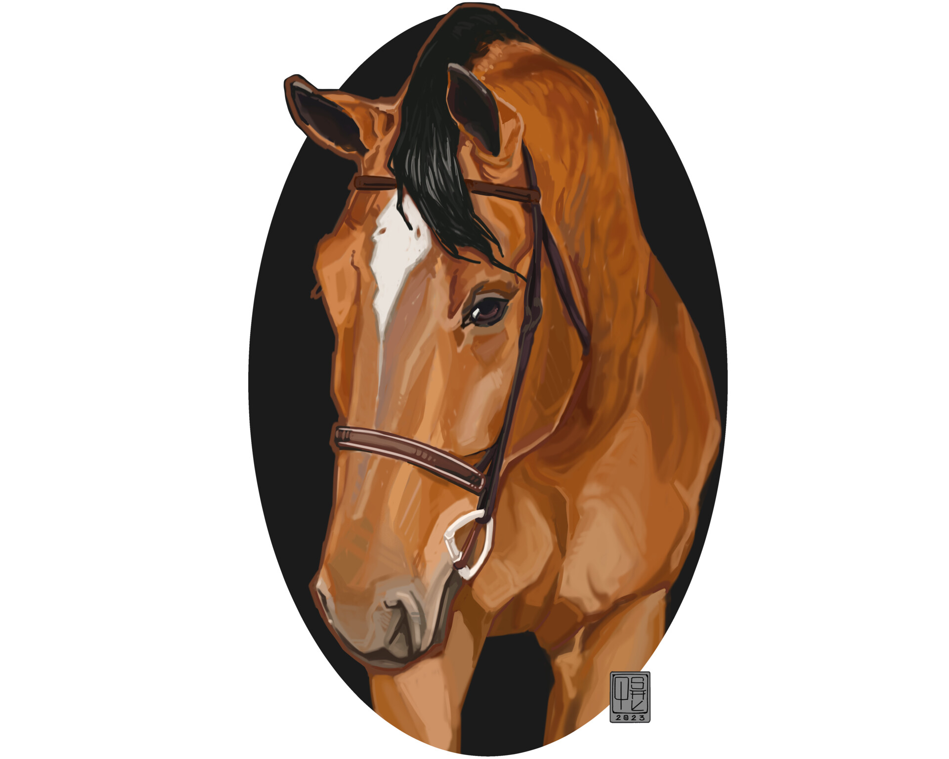Quarter Horse Head Painting