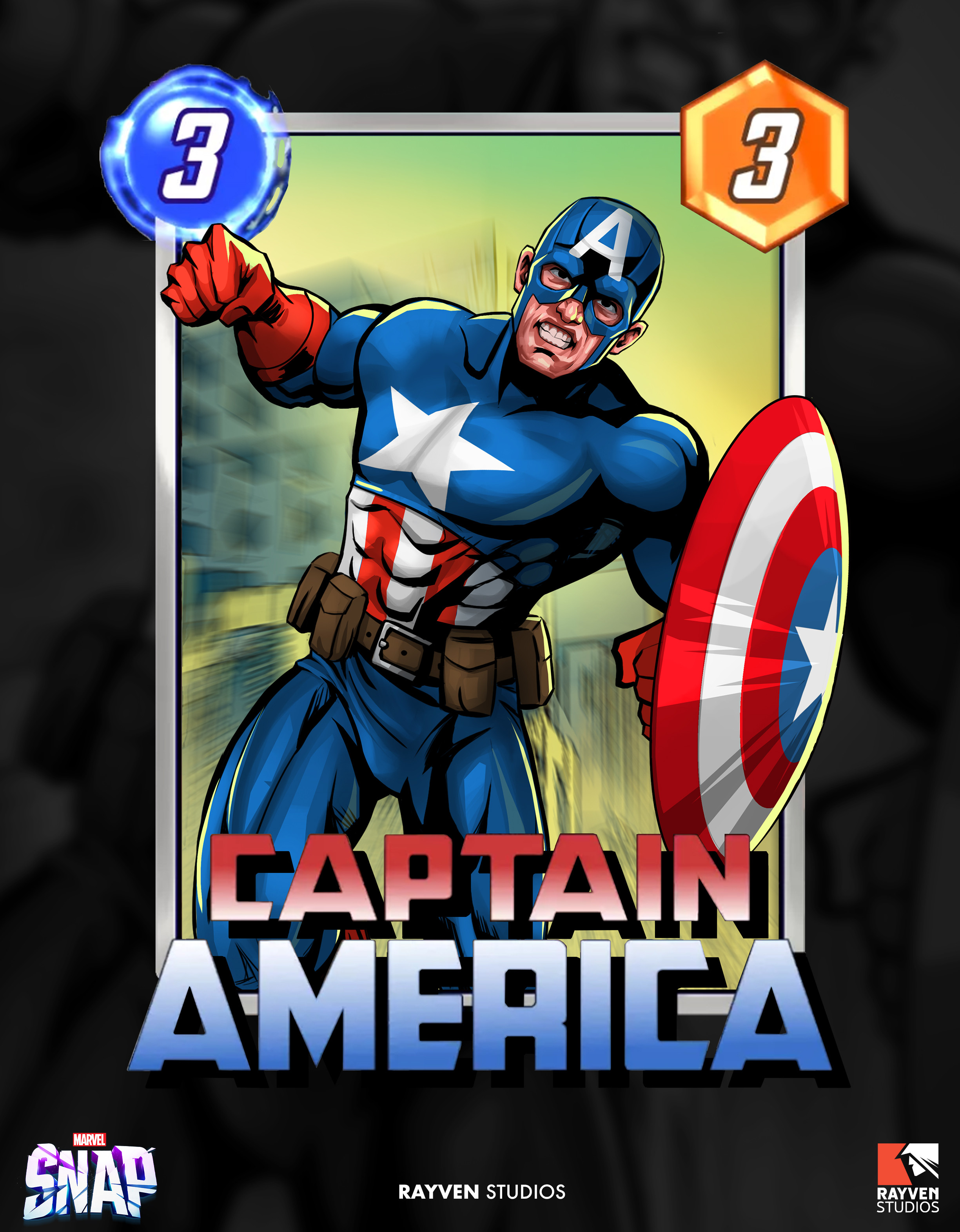 Rayven Studios - Captain America - Marvel Snap Card Game Fanart