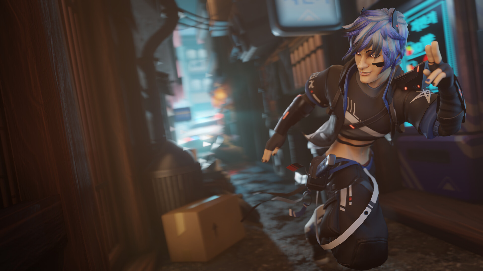 ArtStation - Asher running through an alley