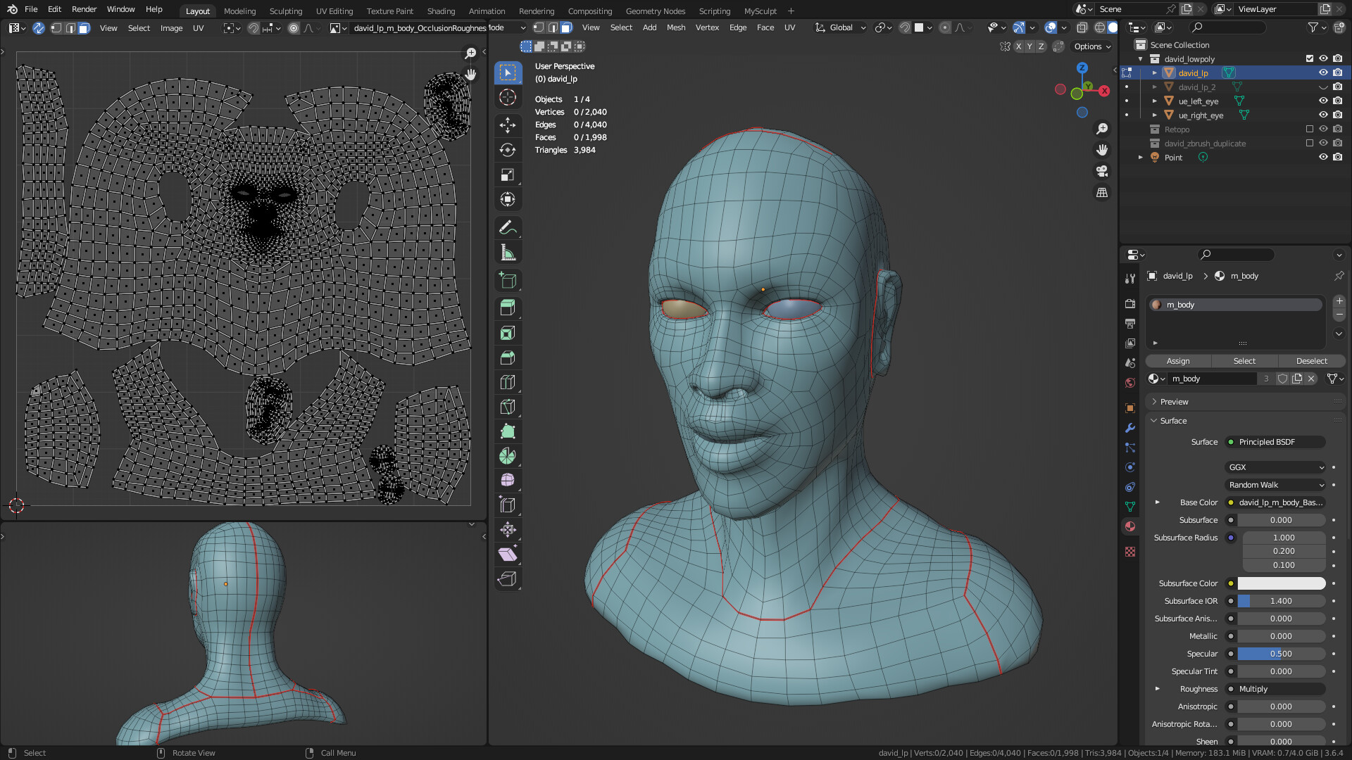 Ansh Saini - David - Male Bust Sculpt