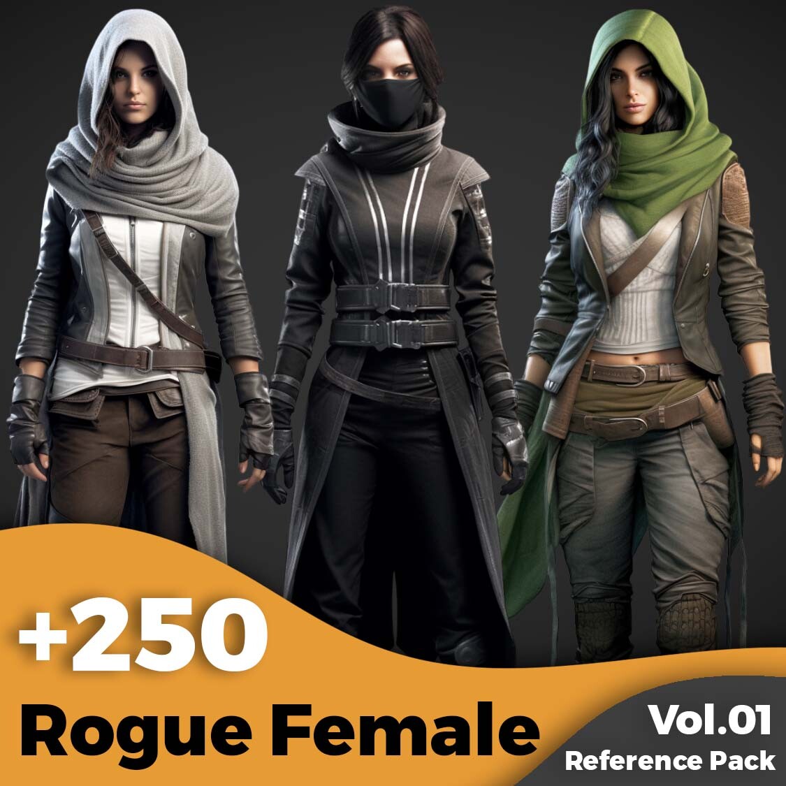 Concept Art - +250 Rogue Female Character Concept(4k)