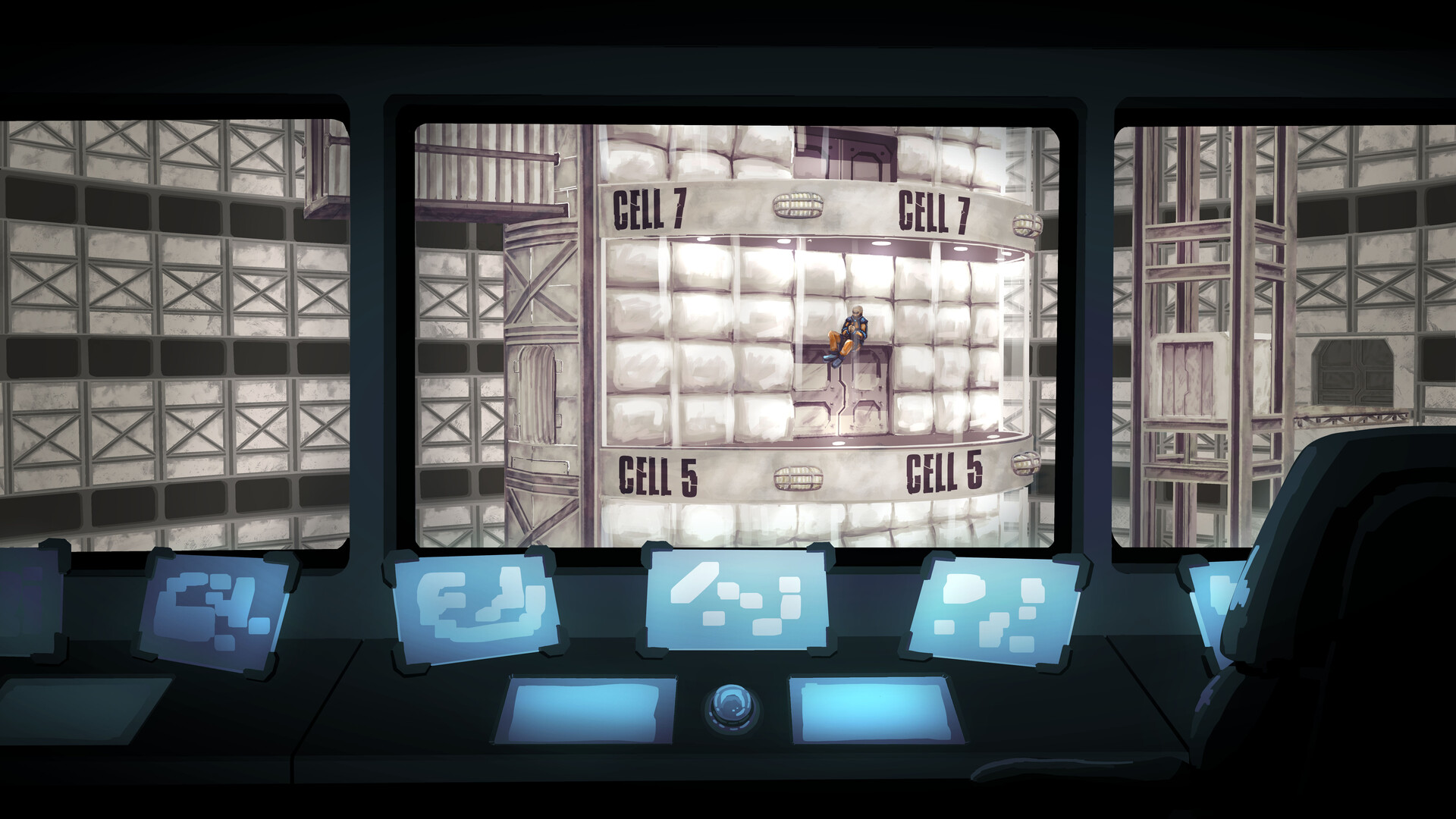 ArtStation - Sky Ronin Security, Zero Gravity Prison | Environment Design for Project Re-Entry