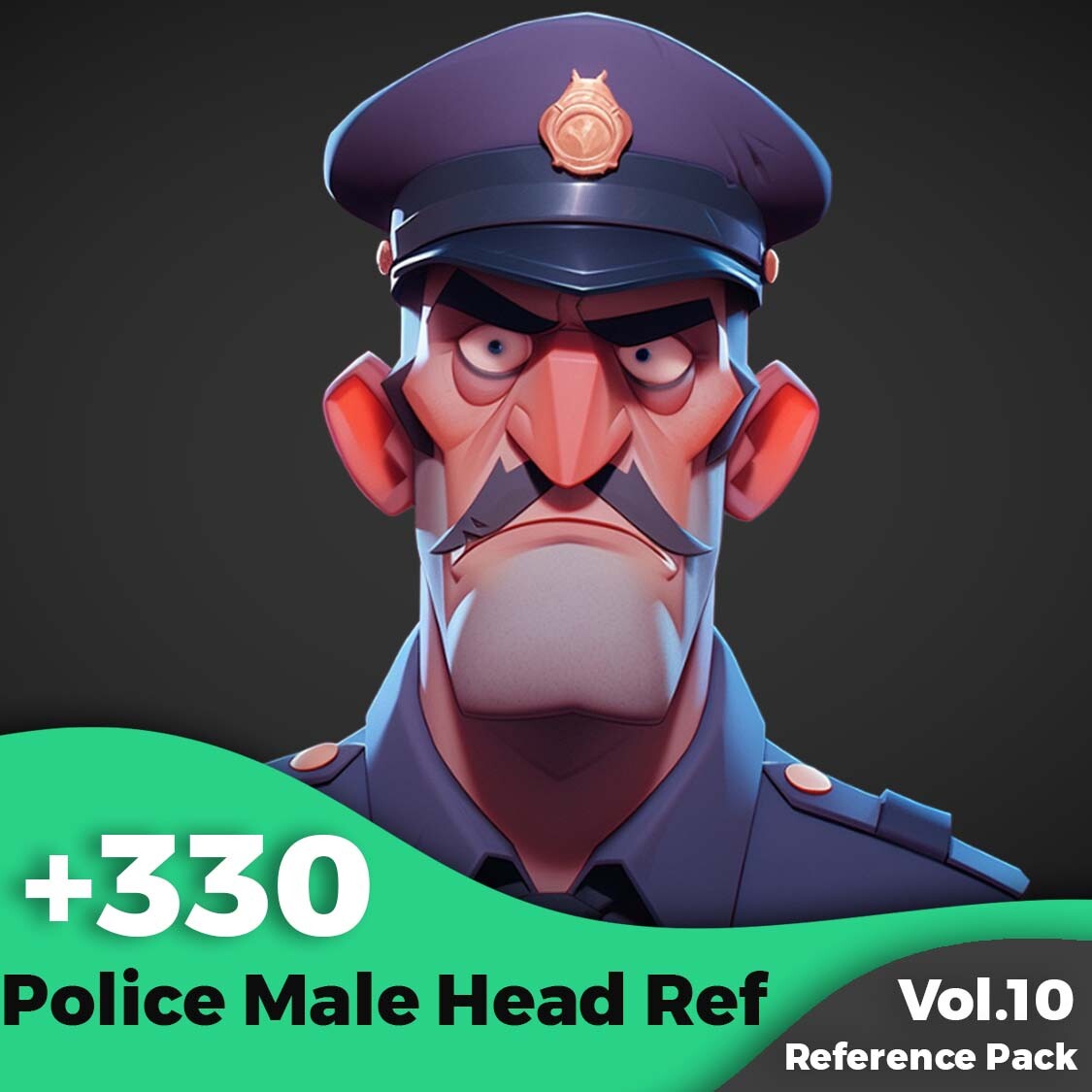ArtStation - +330 Police Male Head Reference (4k)