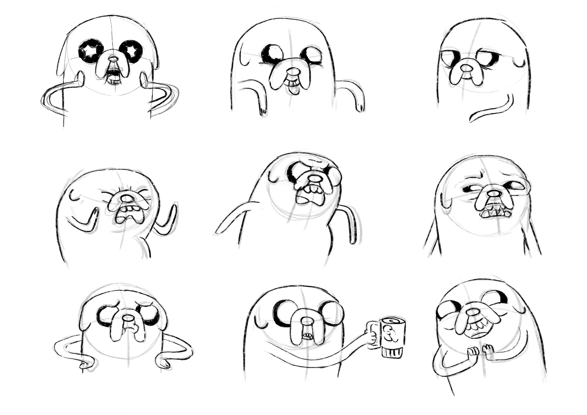 How To Draw Jake The Dog Face