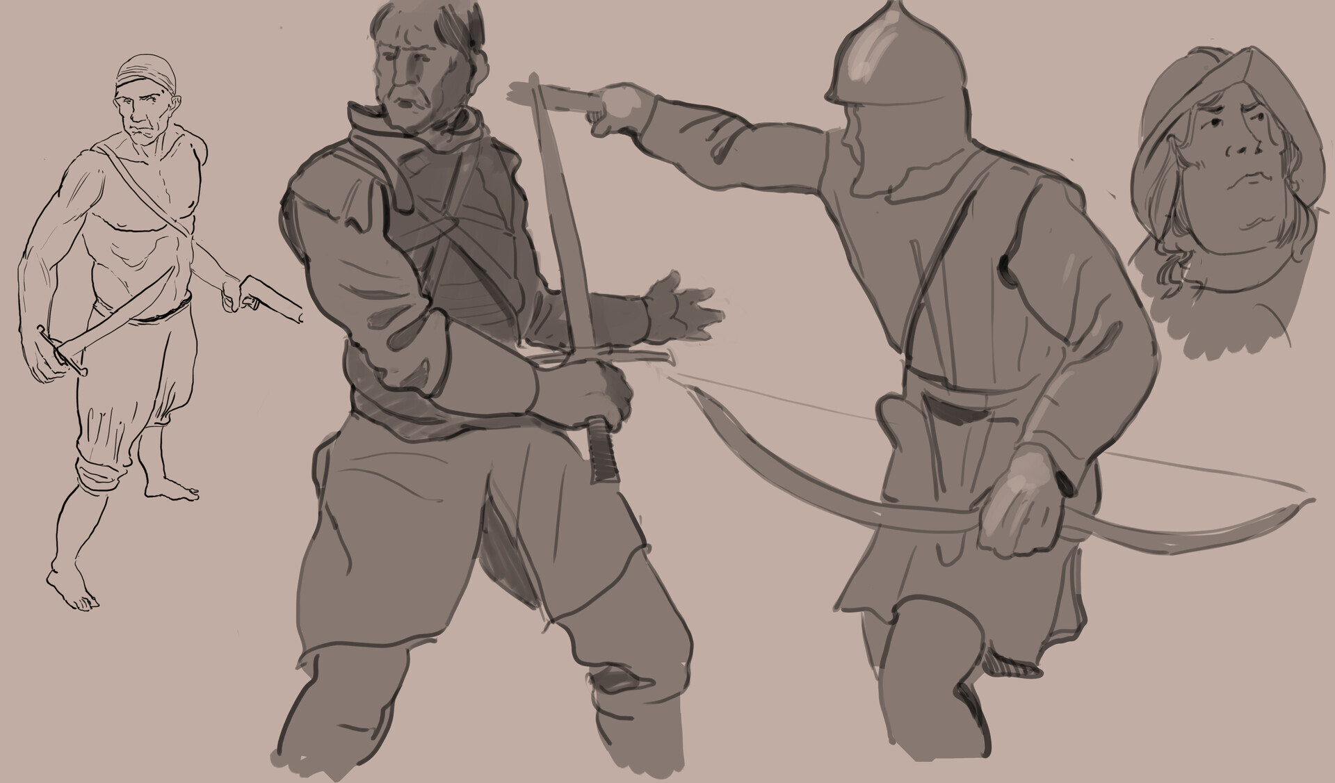 ArtStation - Wariors, sketches