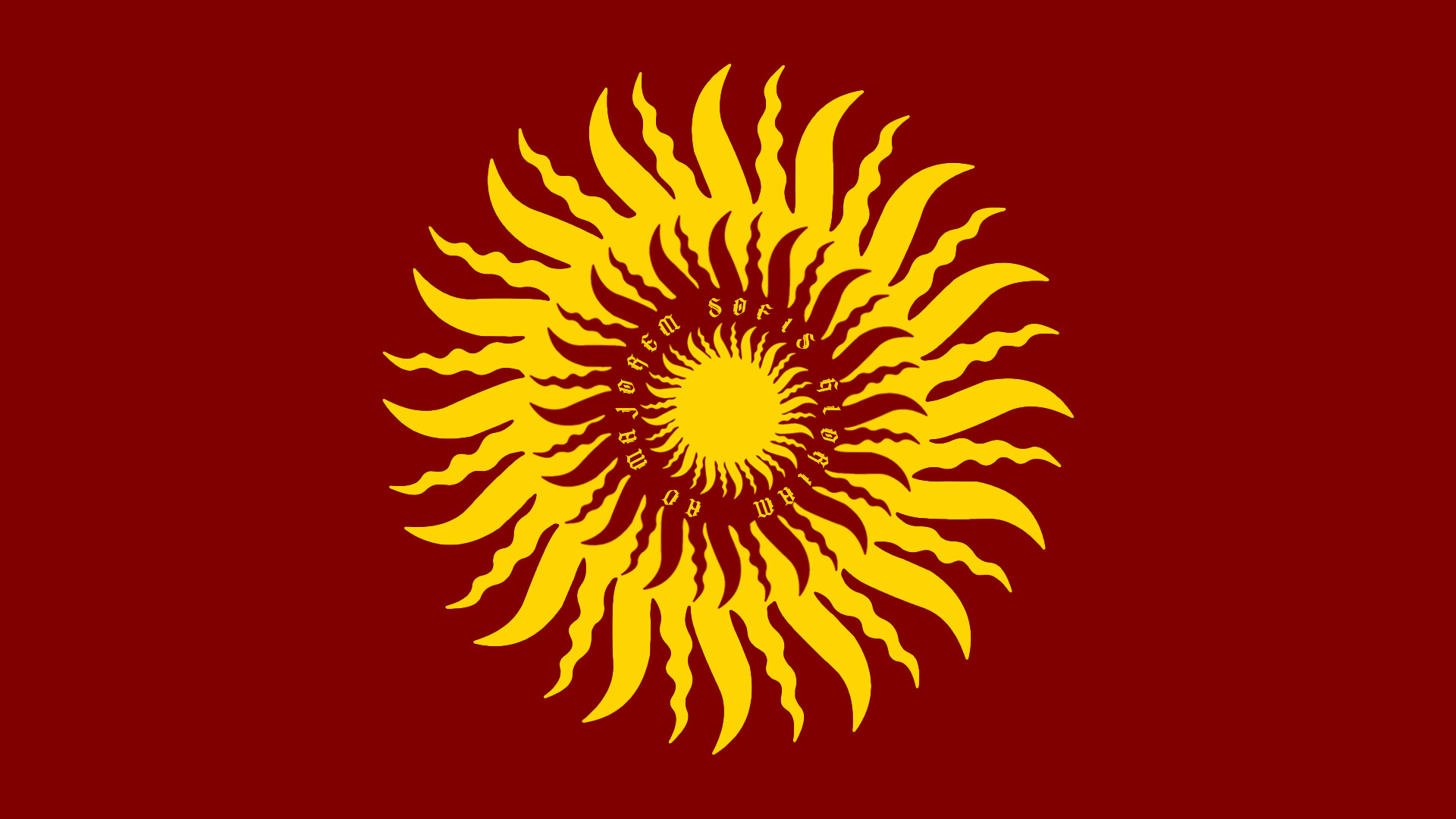 Red Background Yellow Sun Flag