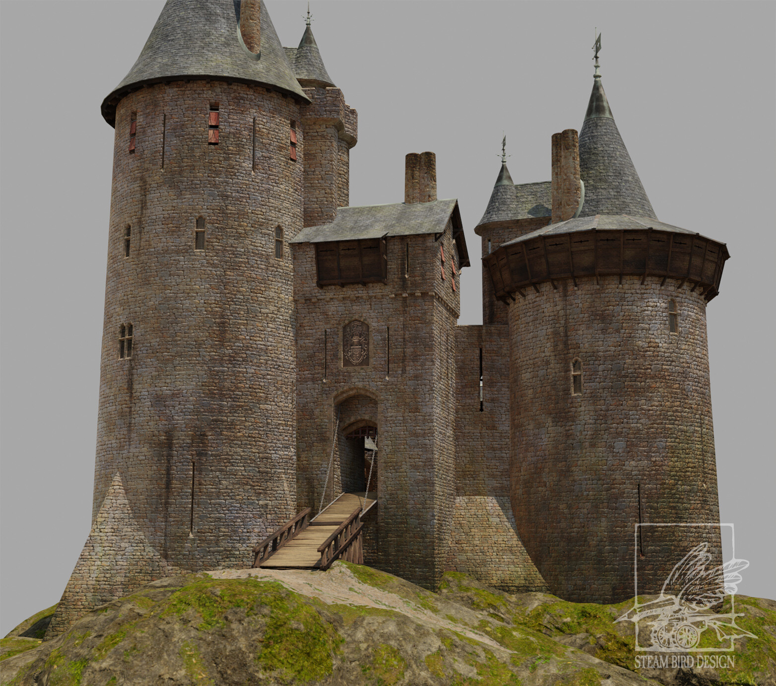 Steam Bird Design - Castle Coch, The Red Castle - 3D Model