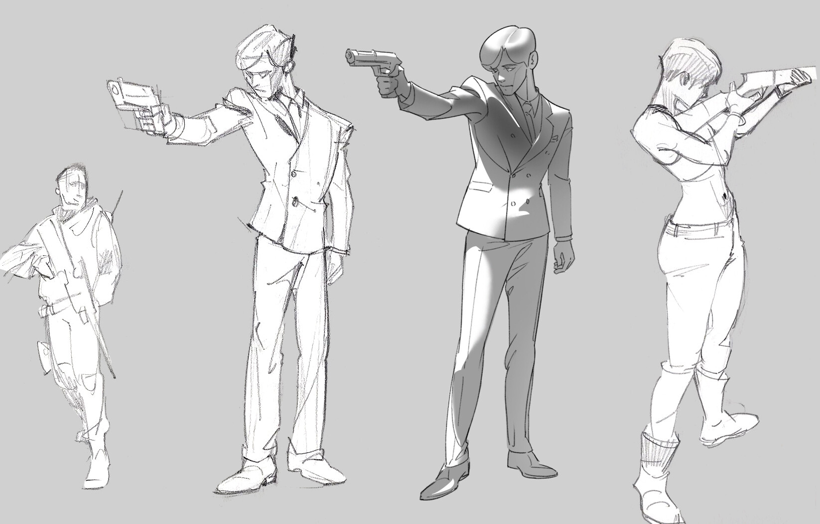 gun shooting drawing reference