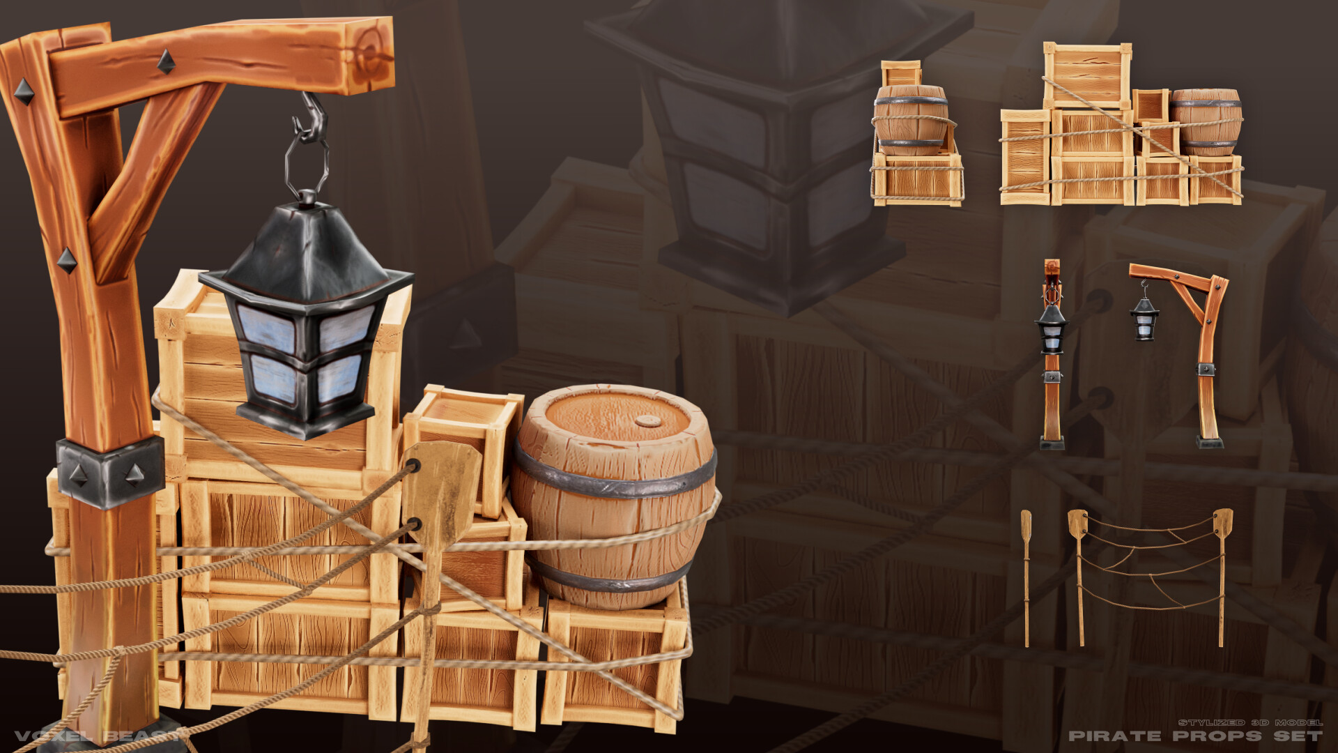 Voxel Beast - Stylized Pirate Props Set