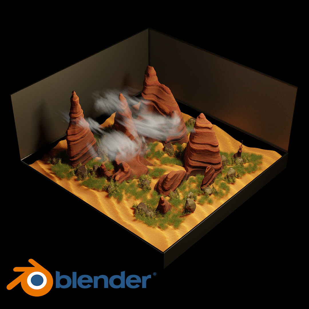 ArtStation - Environment Generator : Blender Geometry Nodes Study
