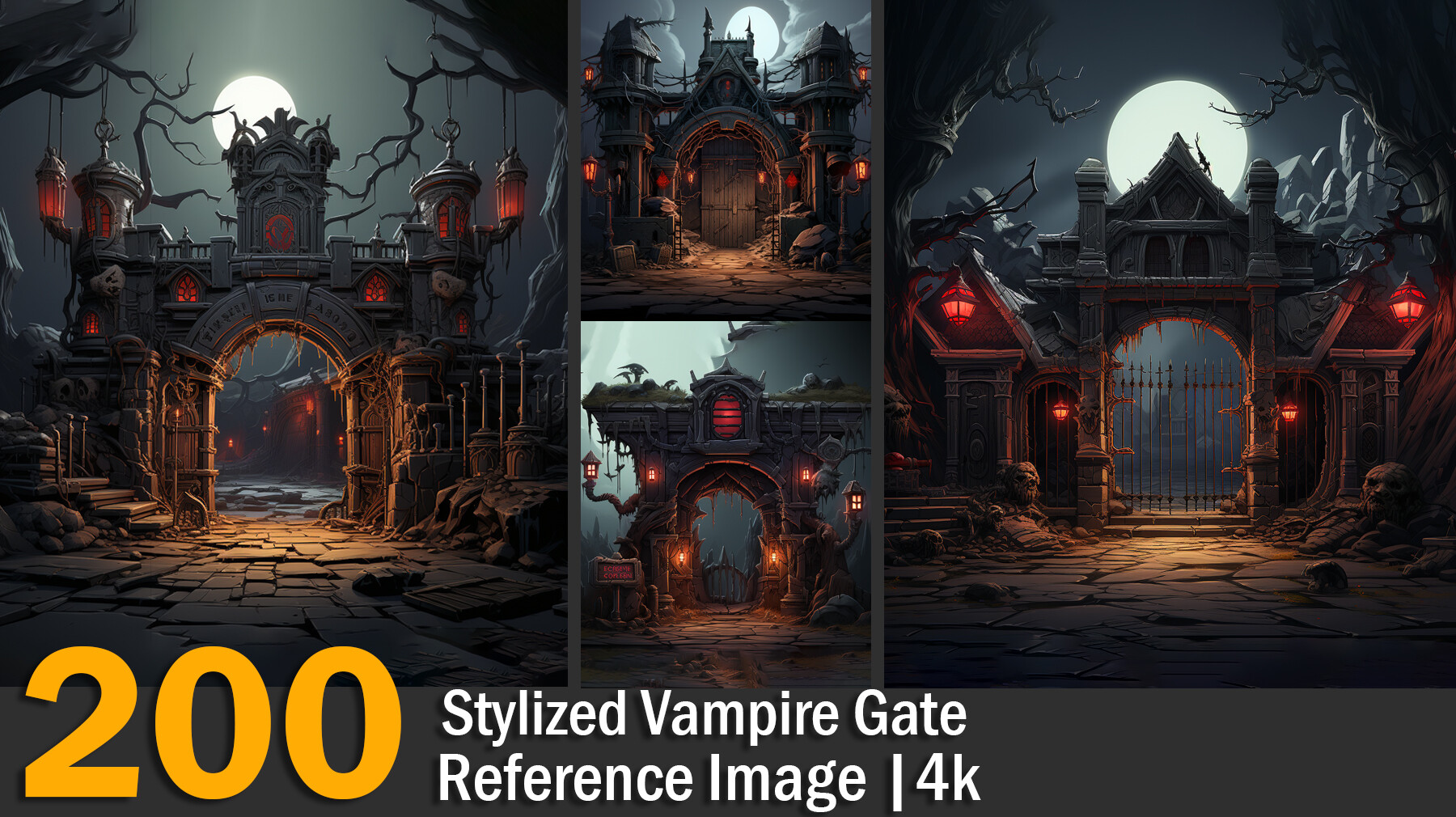 Lumière - Stylized Vampire Gate | Reference Images | 4K