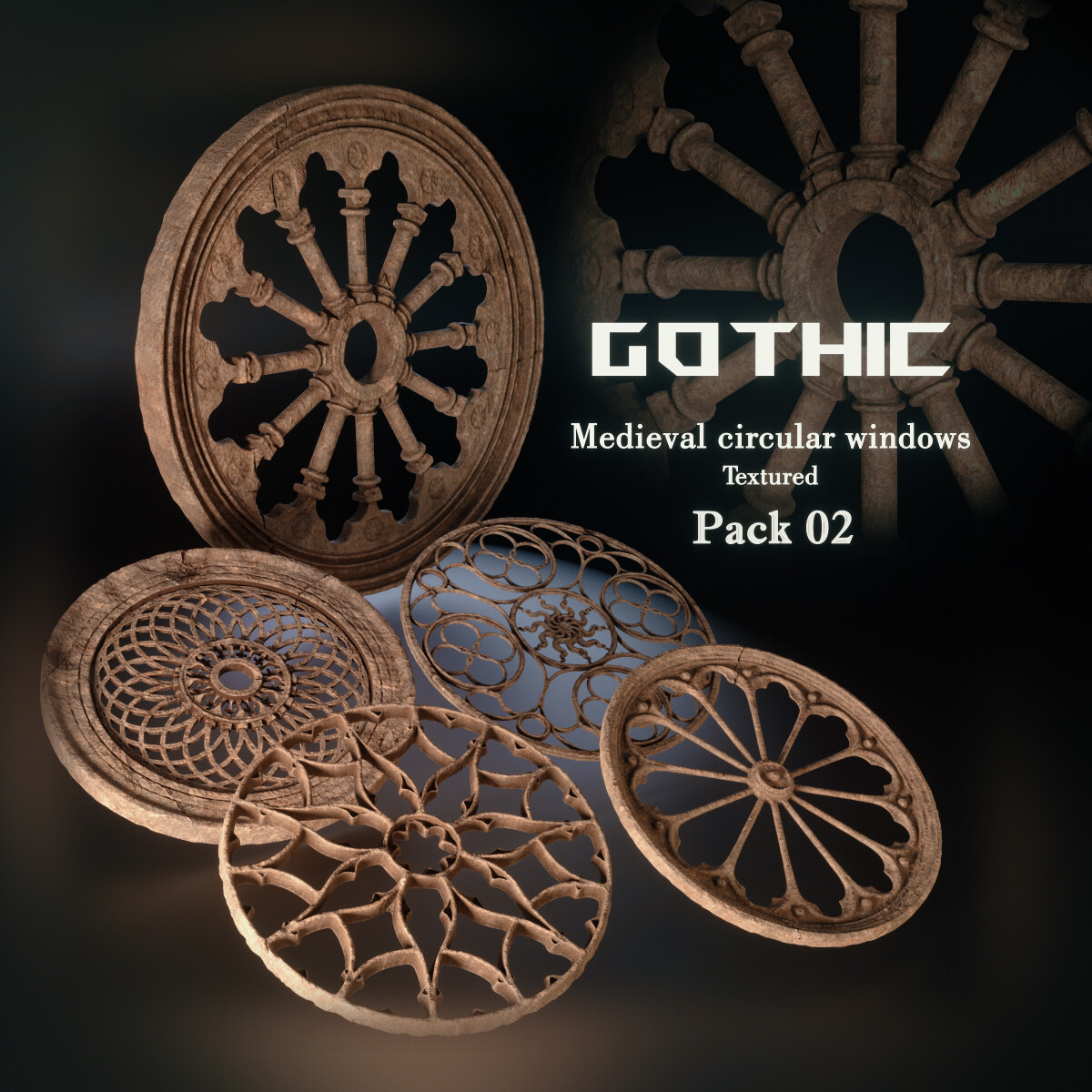 ArtStation - Medieval Circular Windows Pack 02