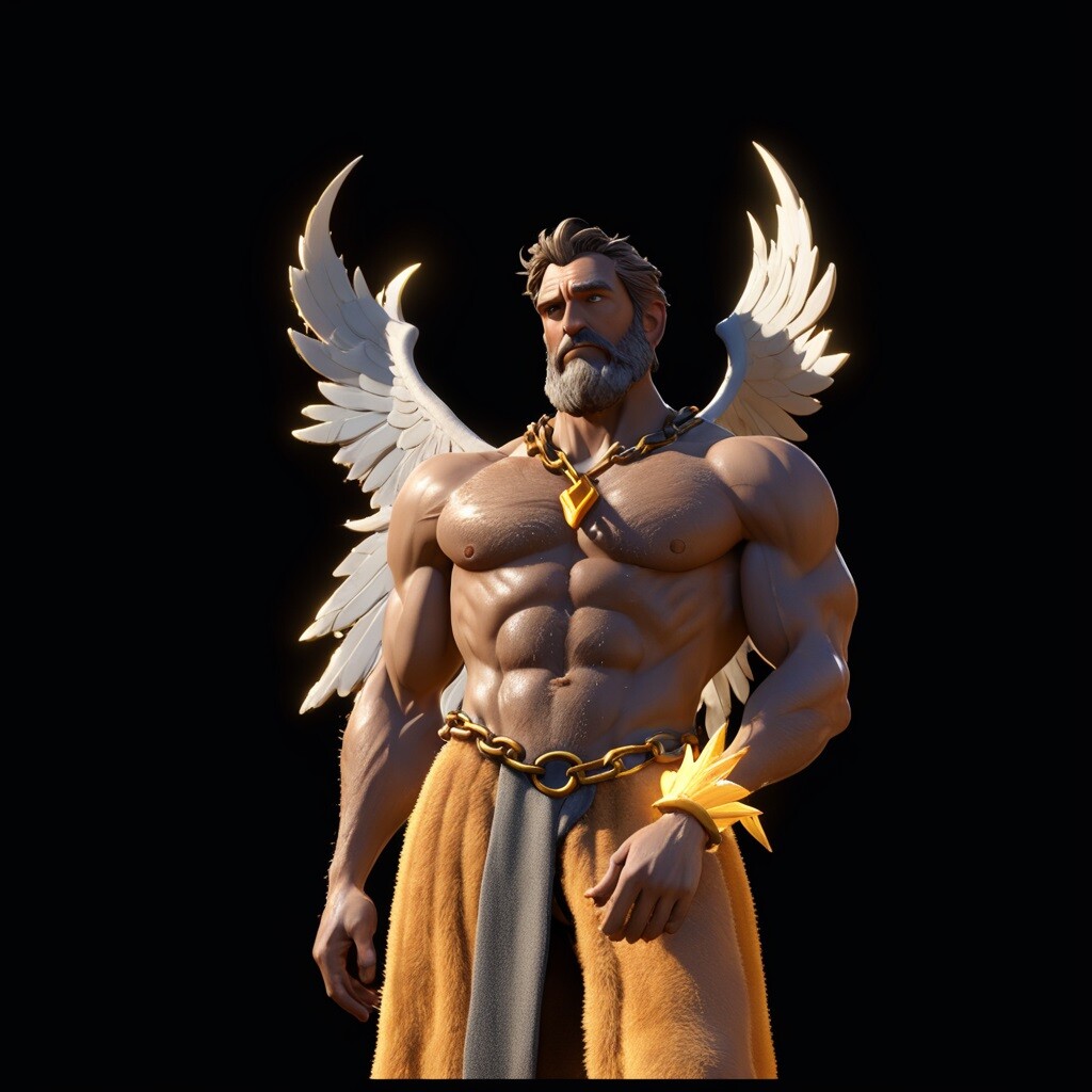 ArtStation - winged man with chain necklace