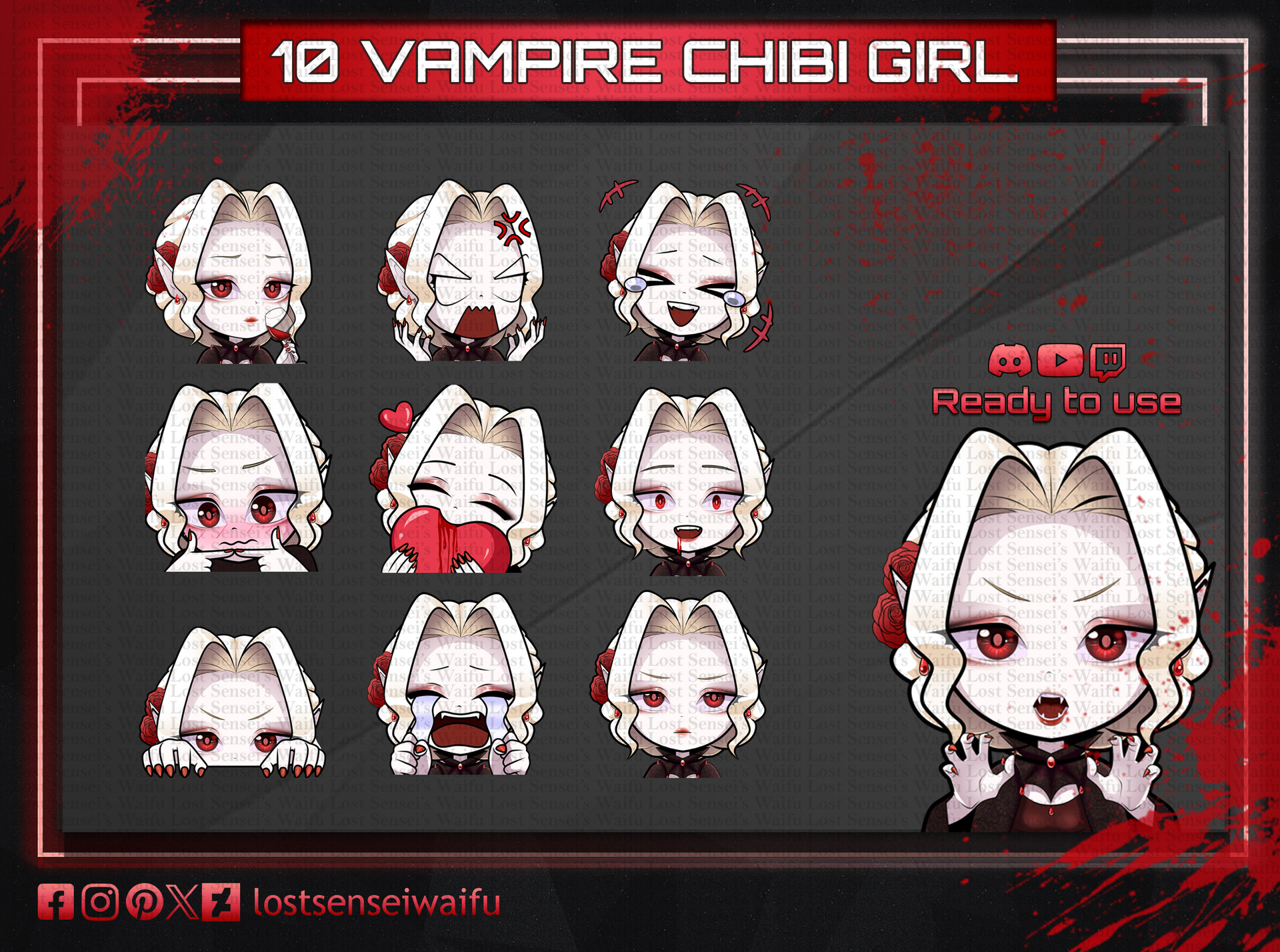 ArtStation - Vampire Chibi Girl Emotes