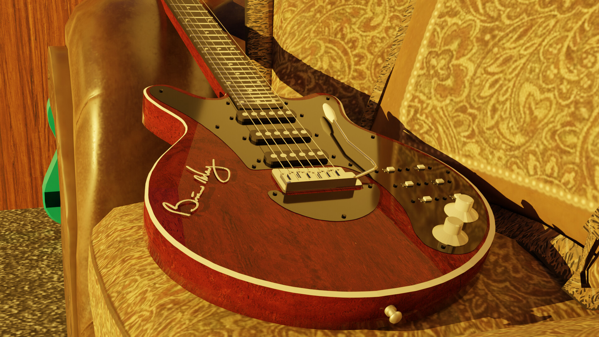 ArtStation - Red Special Guitar 3D Model