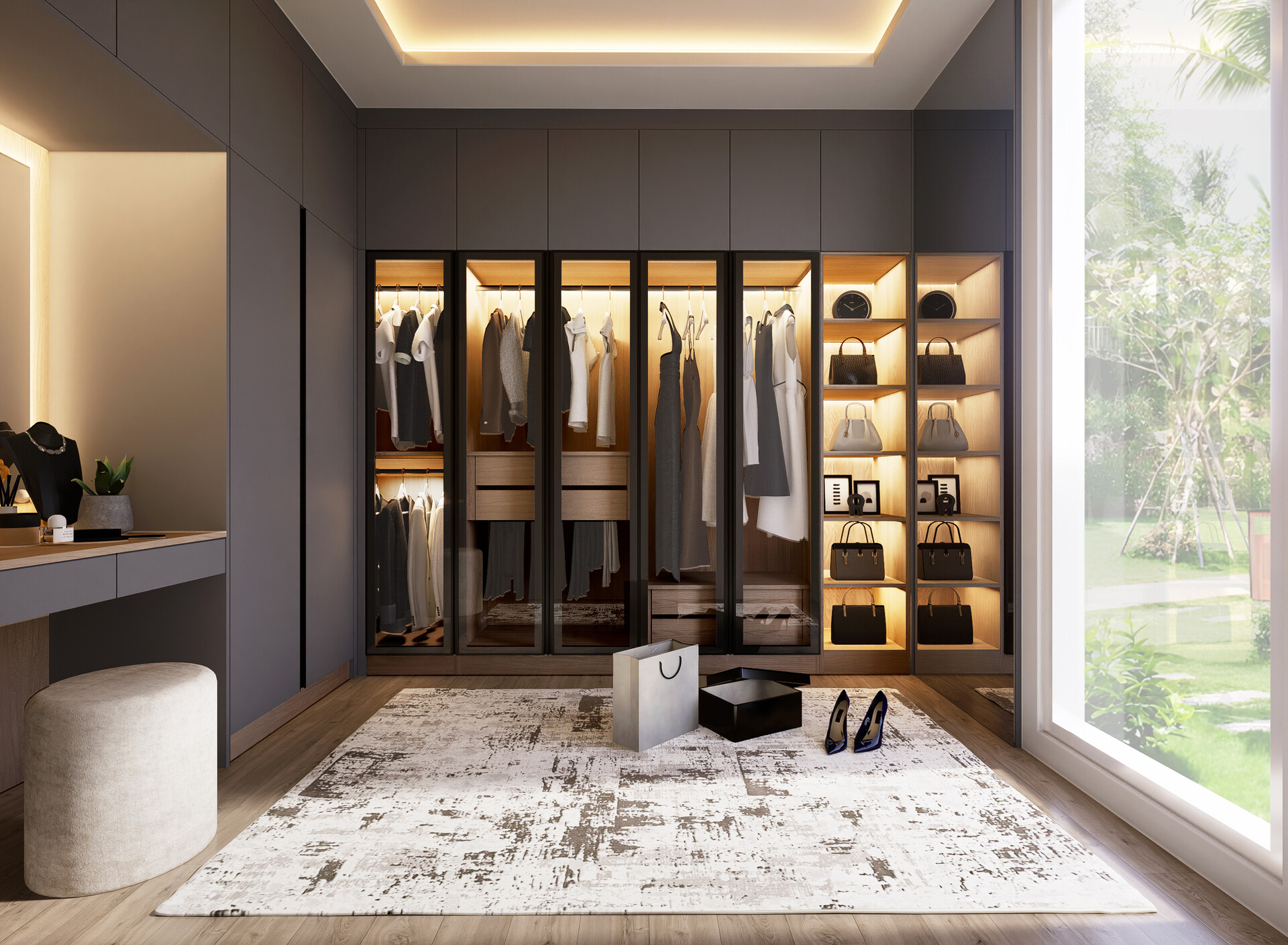 ArtStation - Modern Dark Walk in Closet