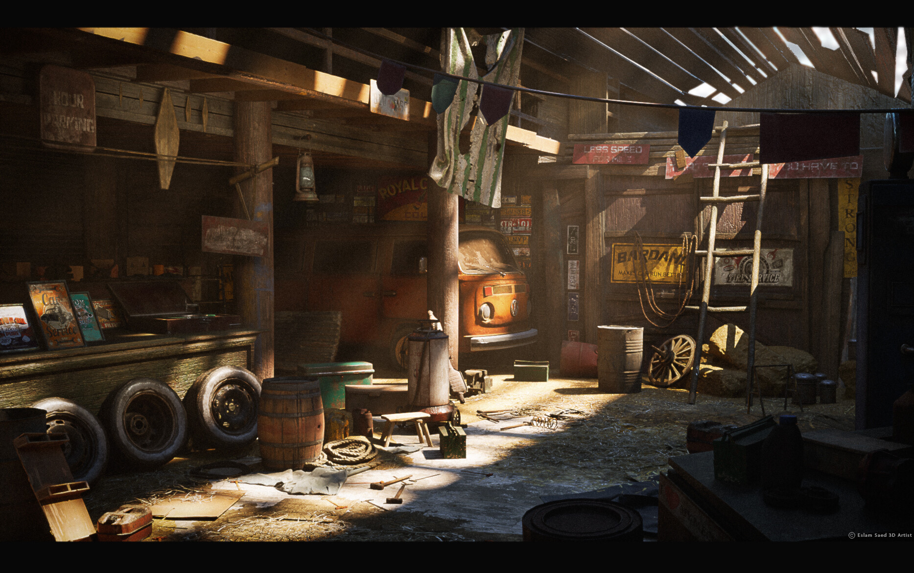ArtStation - "Abandoned garage"