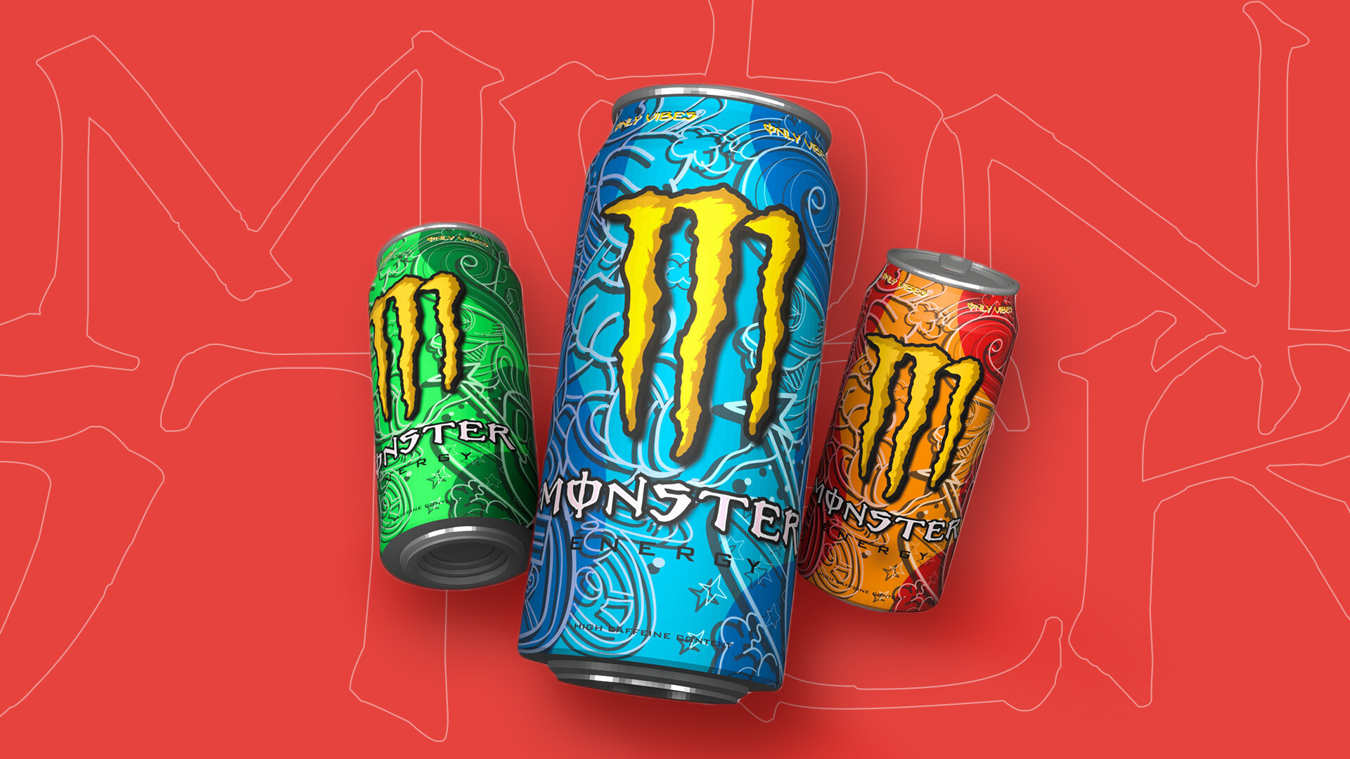 Red Monster Energy Drink Wallpaper