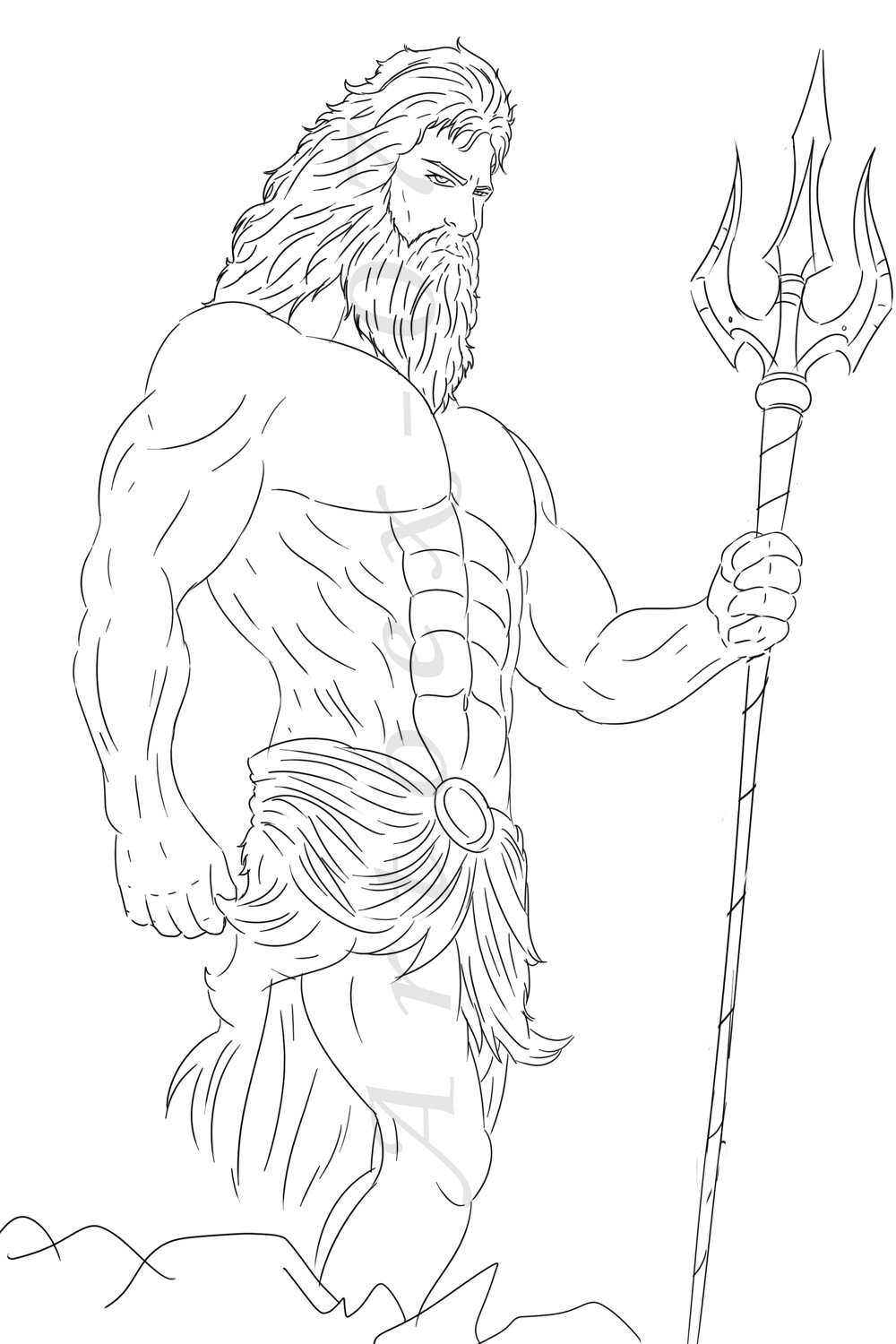 poseidon greek gods coloring pages