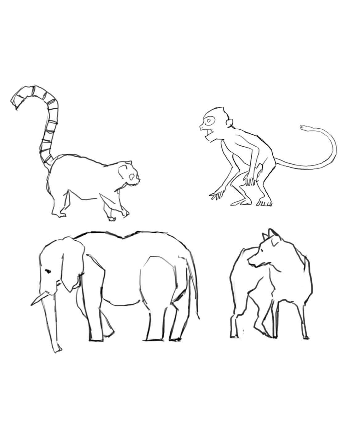 ArtStation - 1 minute animal sketches
