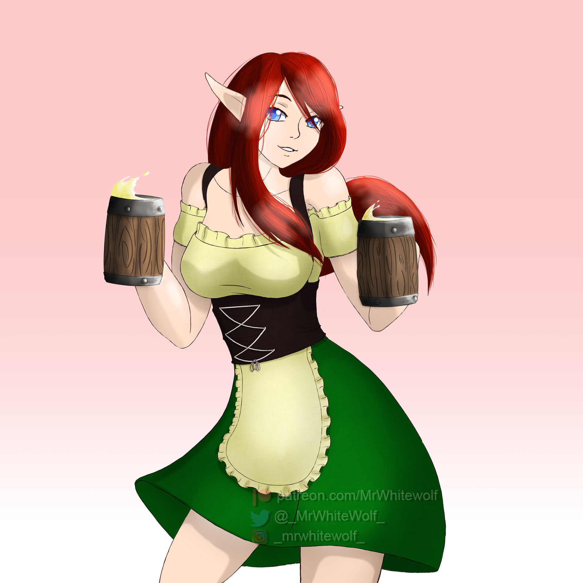 ArtStation - Elfic girl Eru (OC) celebrating Oktoberfest 2023