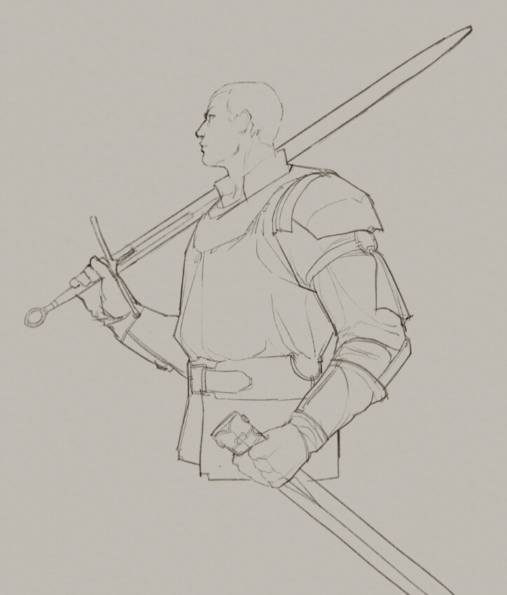 ArtStation - Drawing of a knight
