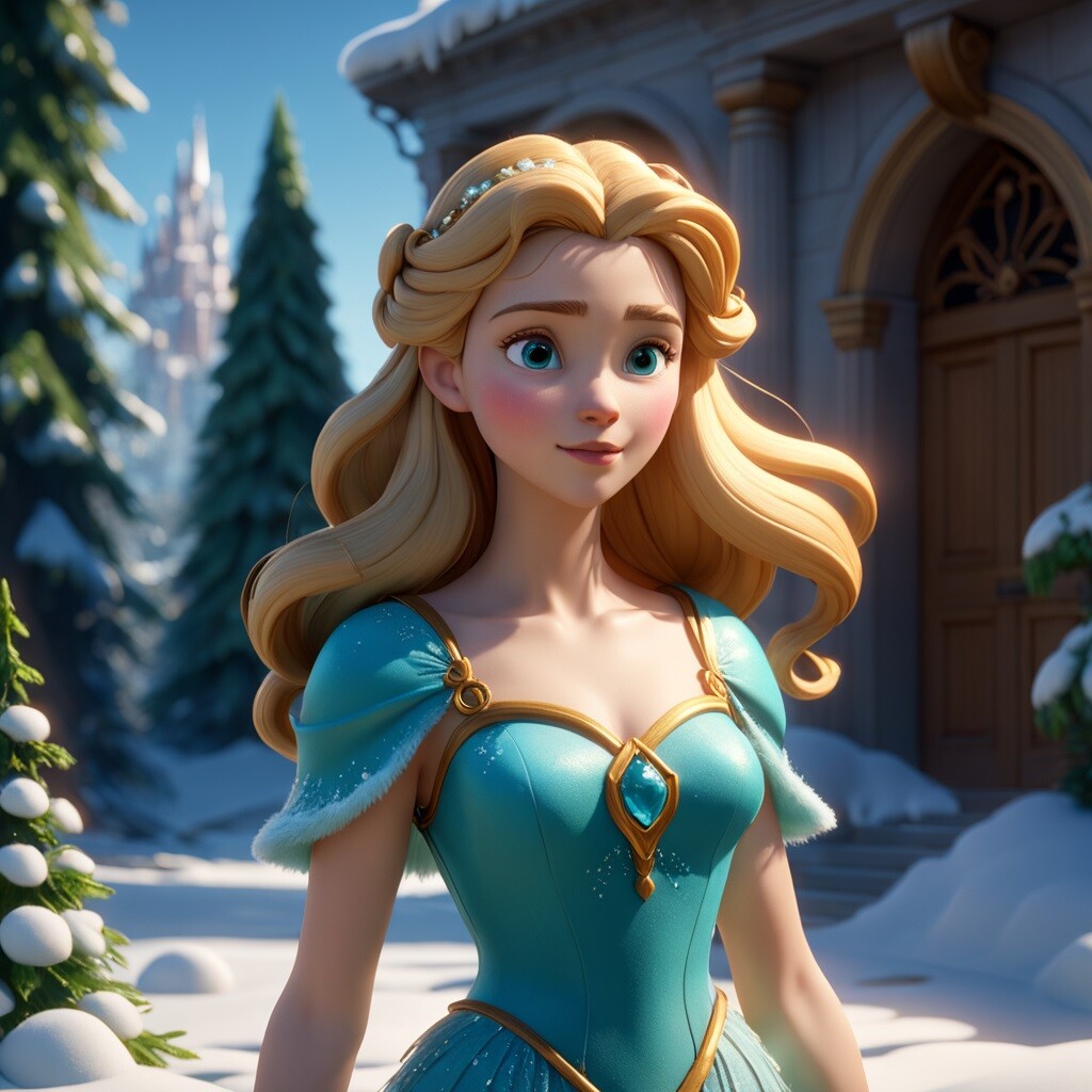 ArtStation - close-up of a snow princess in winter time