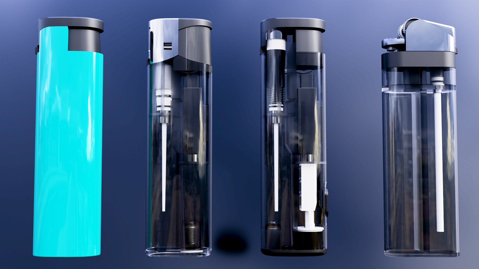 ArtStation - 4 Different Lighters Modeling and Animation