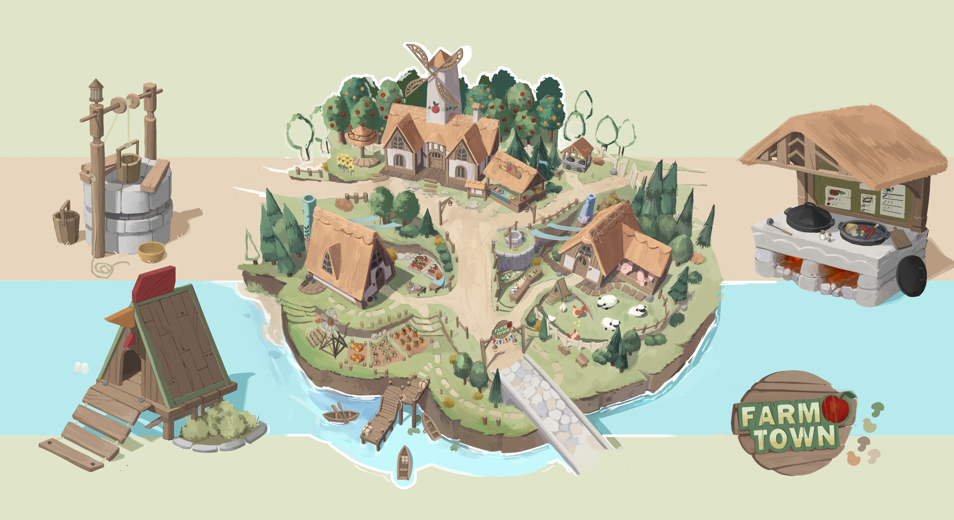 ArtStation - Farm town