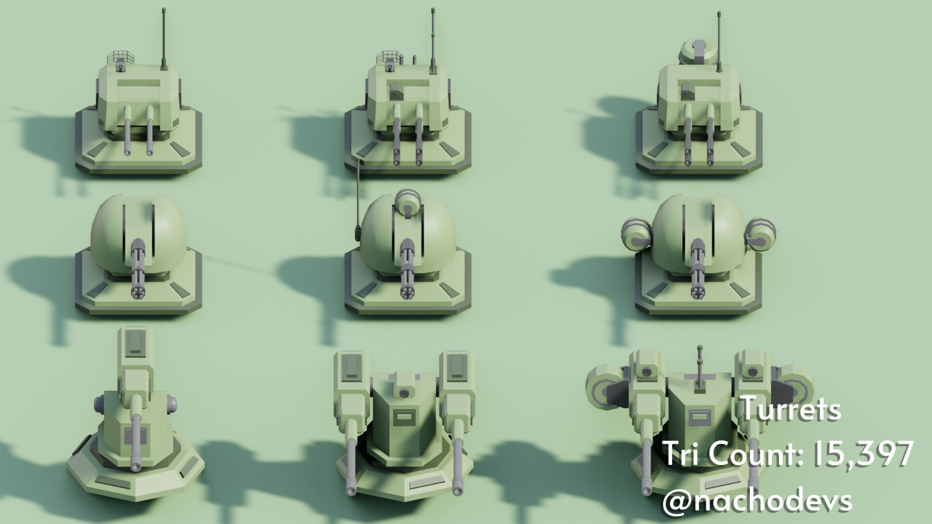 Elmar Pagobayan - Low Poly Turrets
