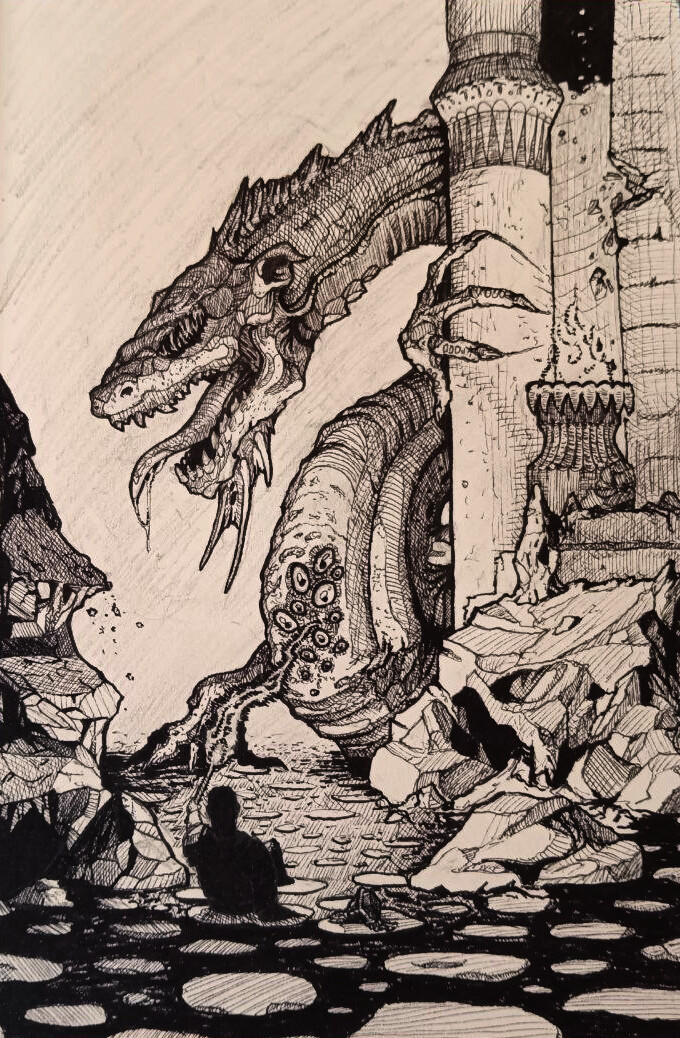 ArtStation - Ink cave wyrm
