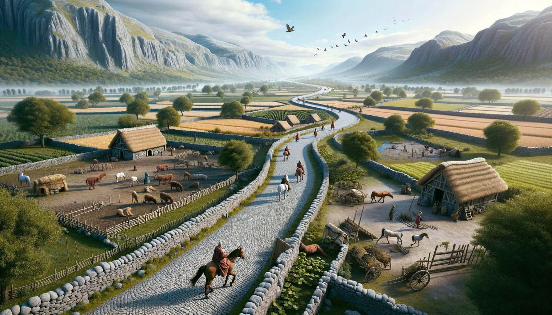 ArtStation - Medieval farms and landscape