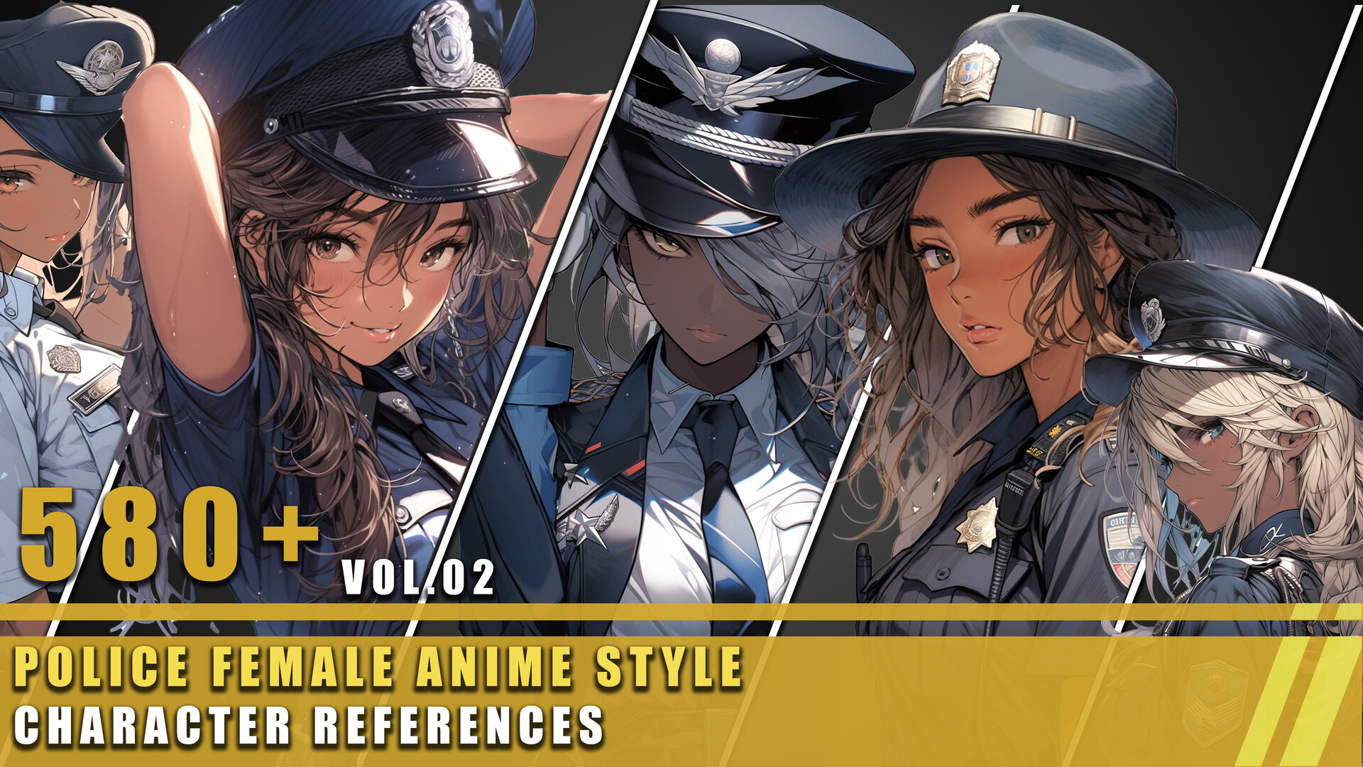 WaterLaw's Studio - 580+ Police Female Anime Style - Character ...