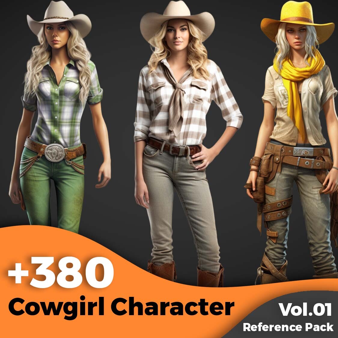 Concept Art - +380 Cowgirl Character Concept (4k)