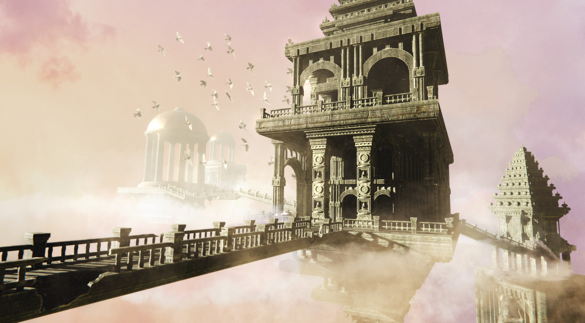 ArtStation - My version of the Floating Temple - Max Hay Course