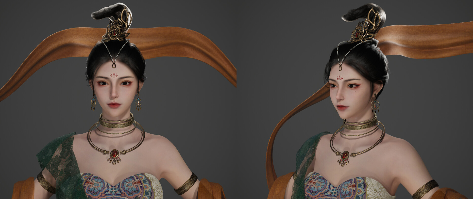 ArtStation - 工作图《这城有良田》中秋cg角色