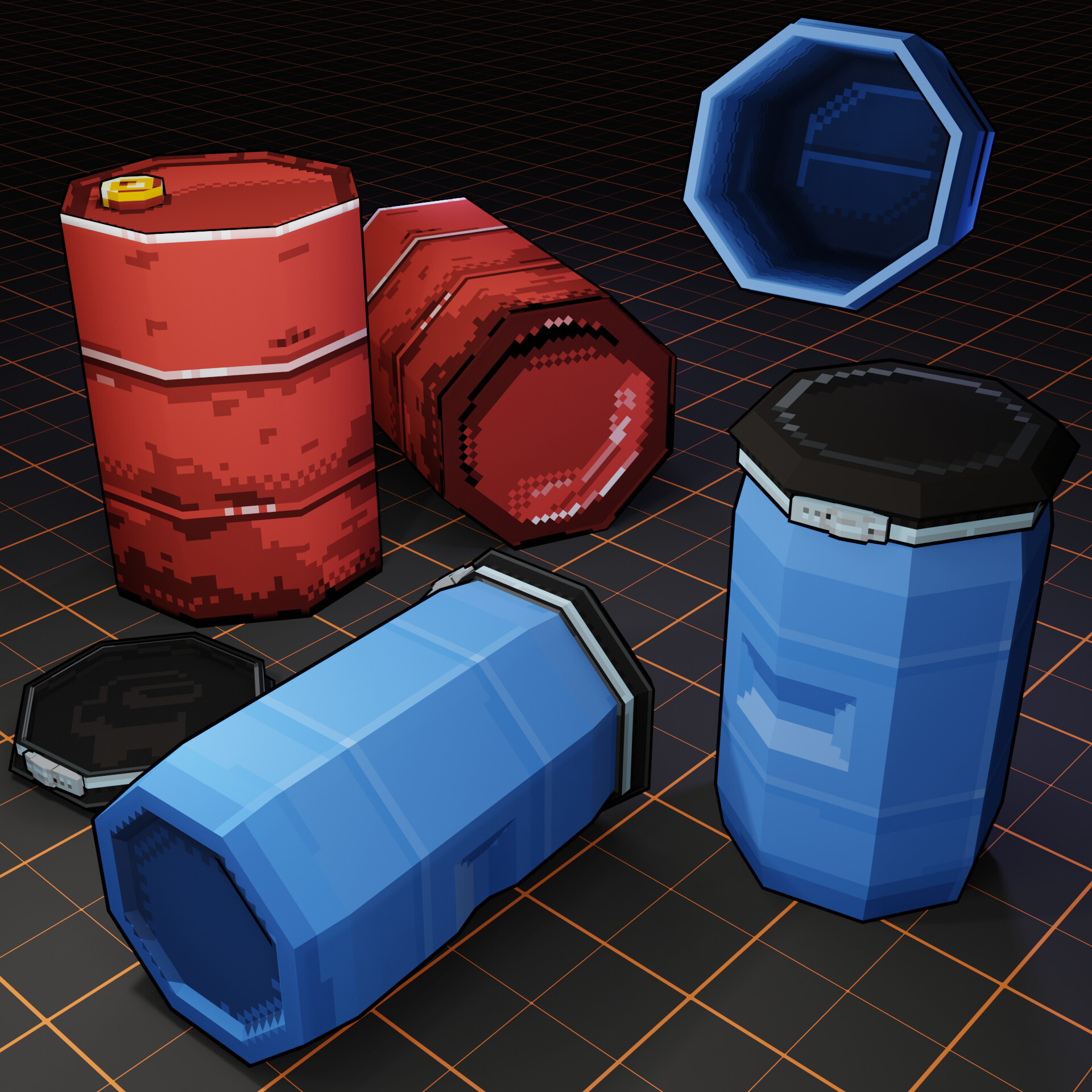 ArtStation - Lowpoly Pixelart Props