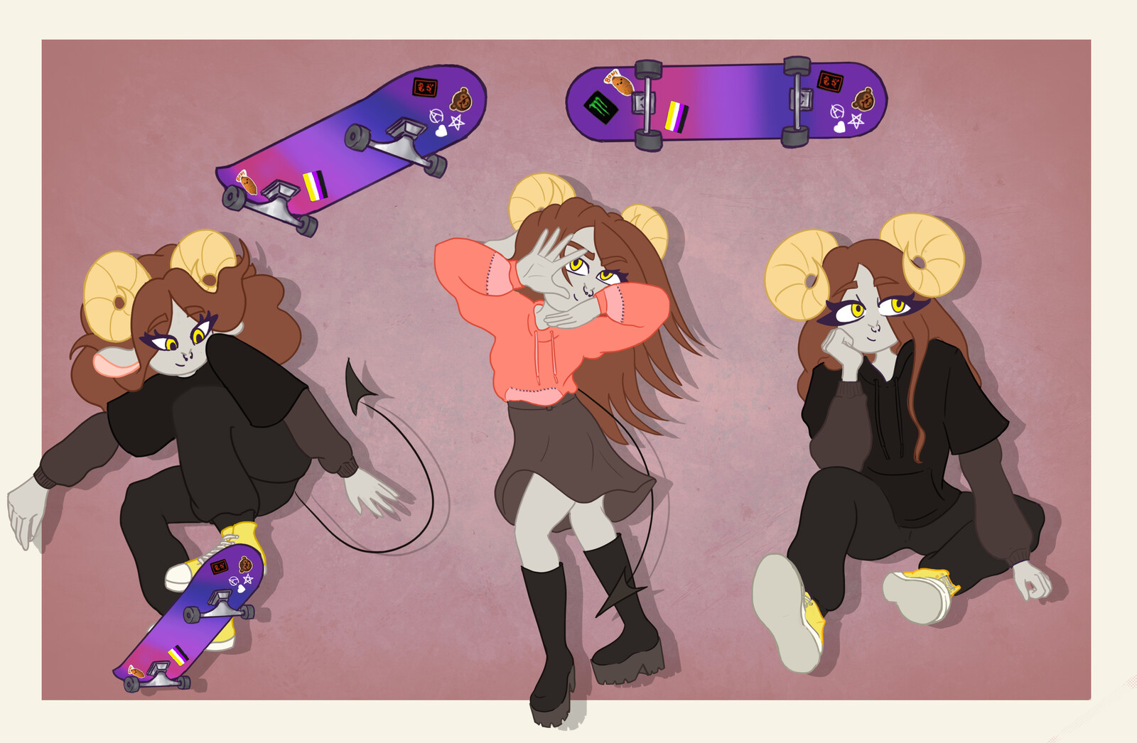 Cristal Floyd - Aris poses and skate desing