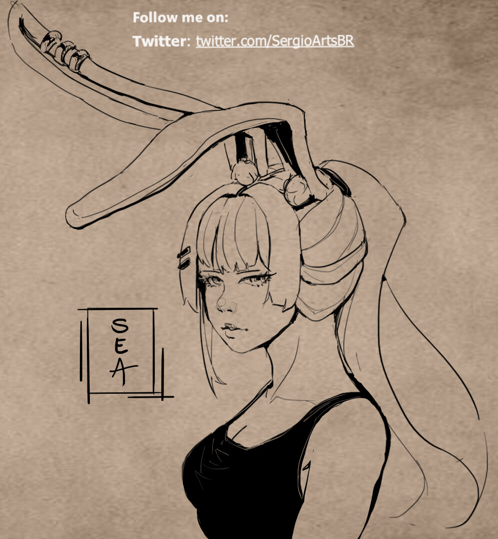 ArtStation - Line/Construction - Study day 10 - Oc Kaede