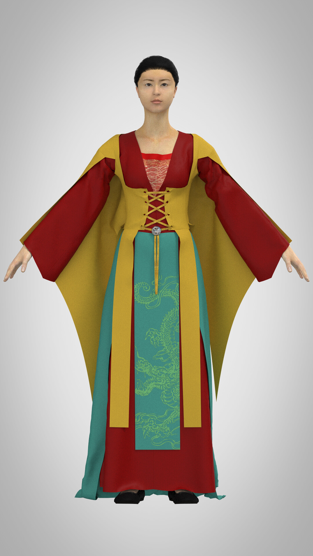 ArtStation - Fantasy Medieval East Asian Clothing - Birds - Outfit 1