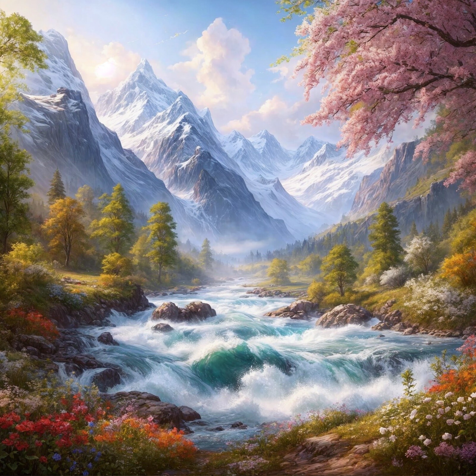 ArtStation - Spring mountainscape #1