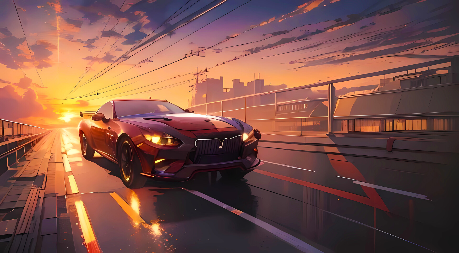 ArtStation - 2d Illustration Of A Red Car