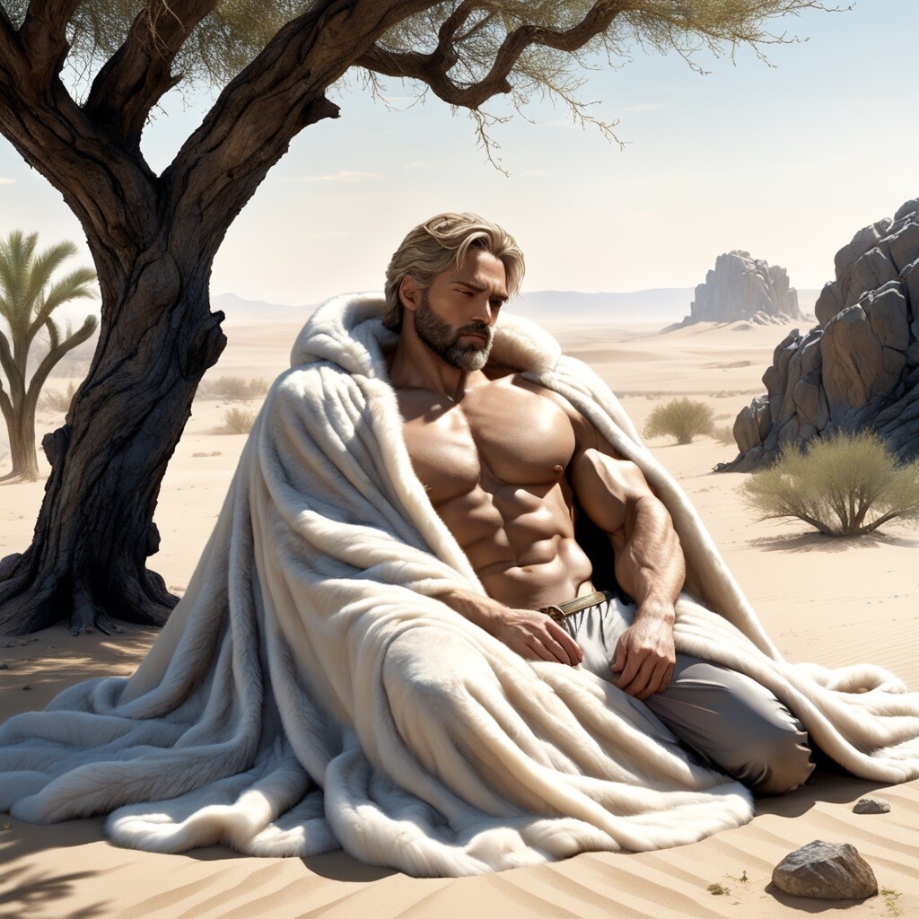 ArtStation - resting under the tree in a desert