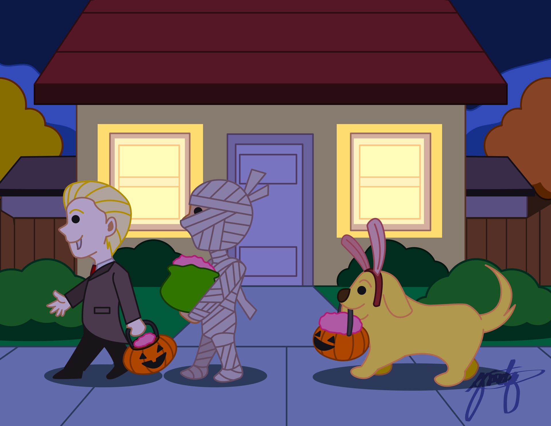 ArtStation - Trick or Treating Friends