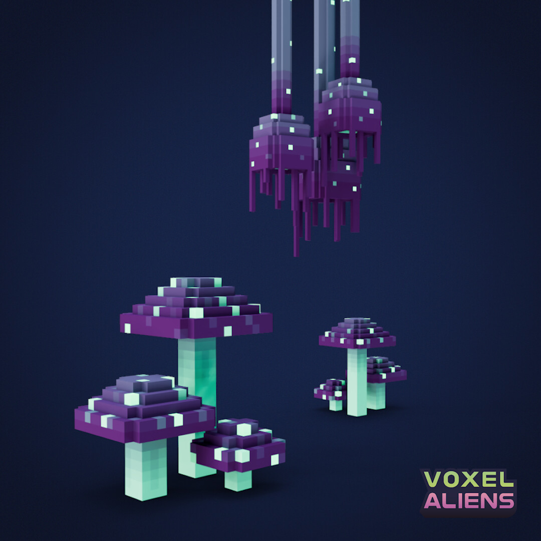 Voxel Aliens - Nature Props - Voxel Art