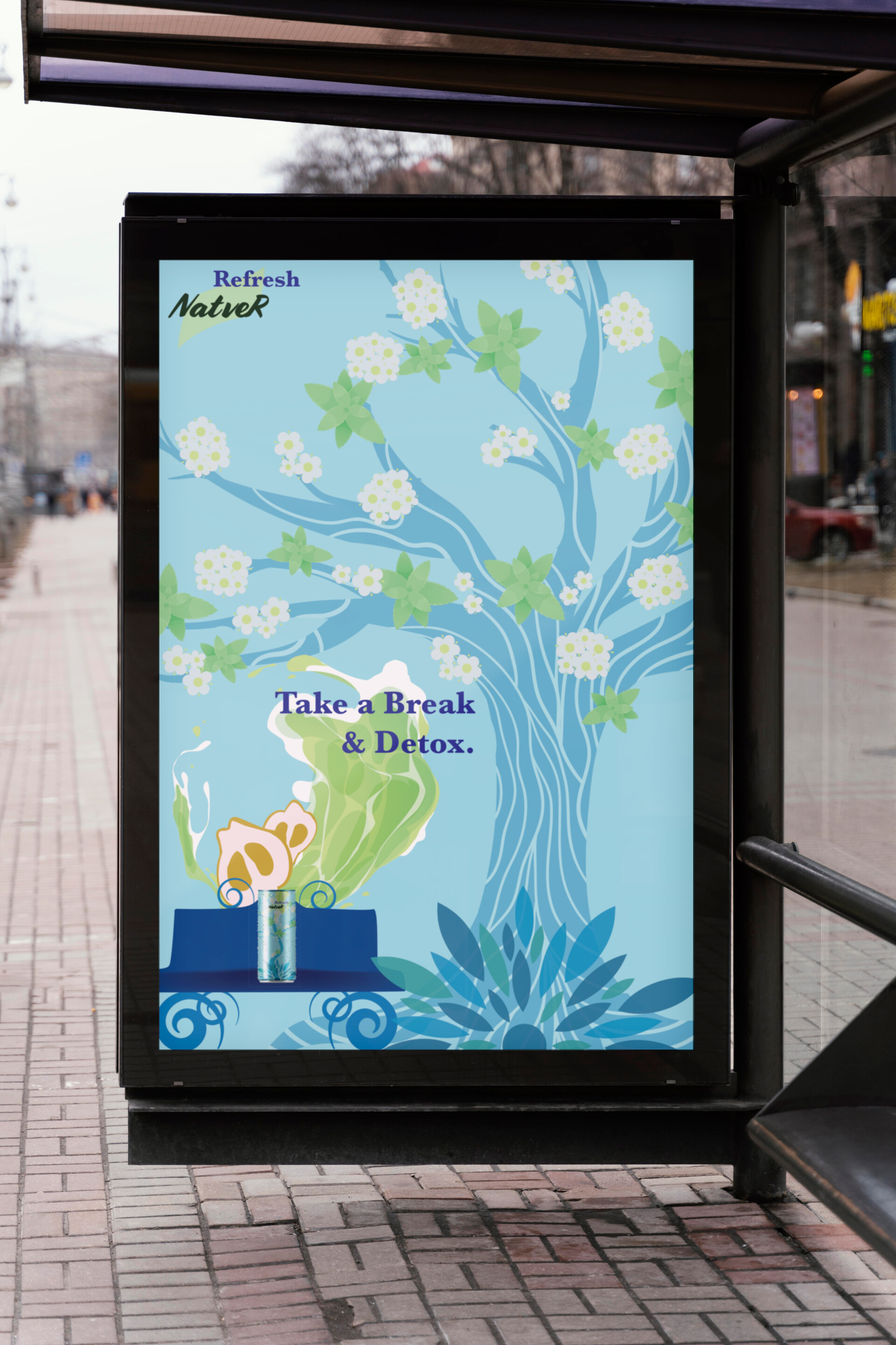 Shelly - NatveR - Drink cans and advertising posters