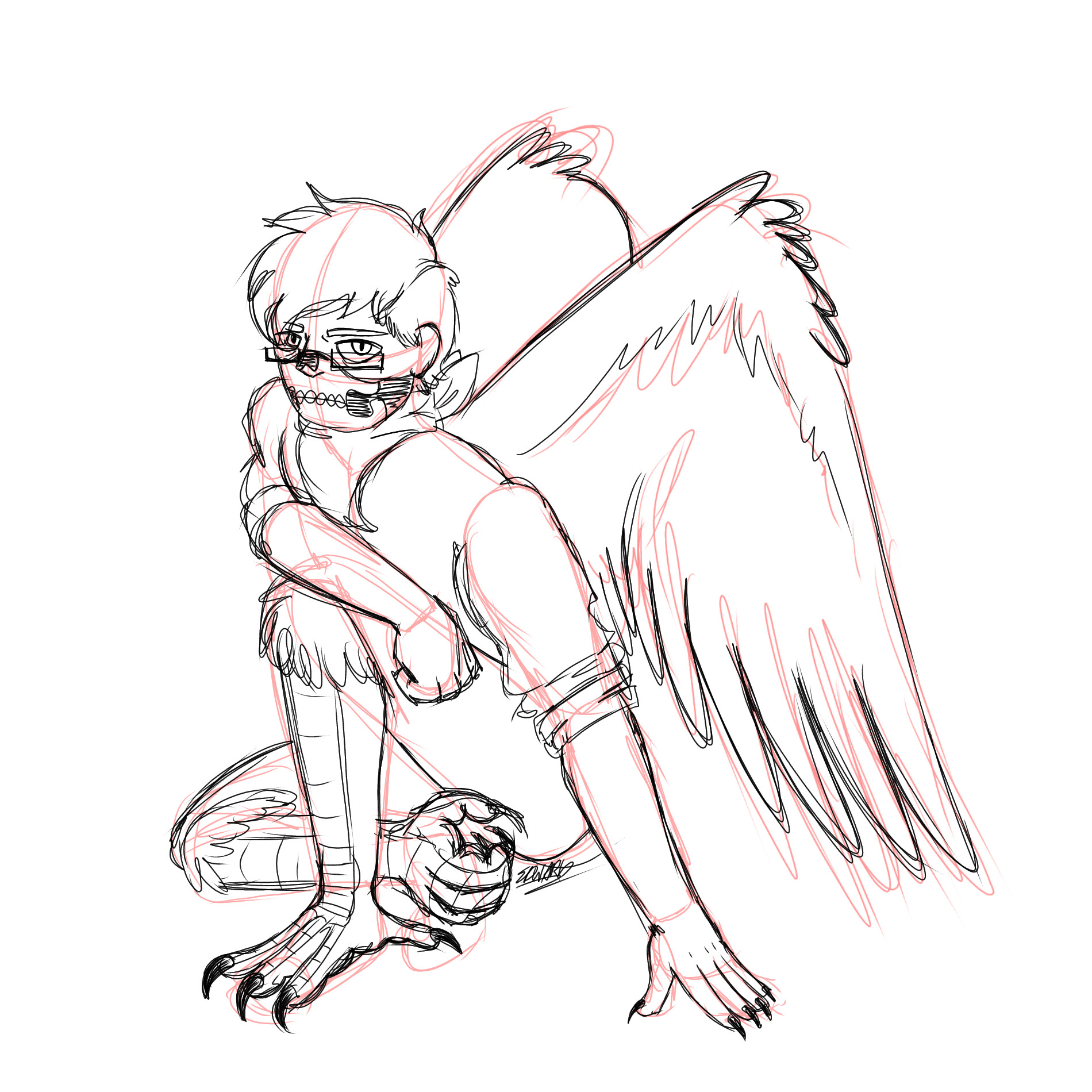 how to draw wings human