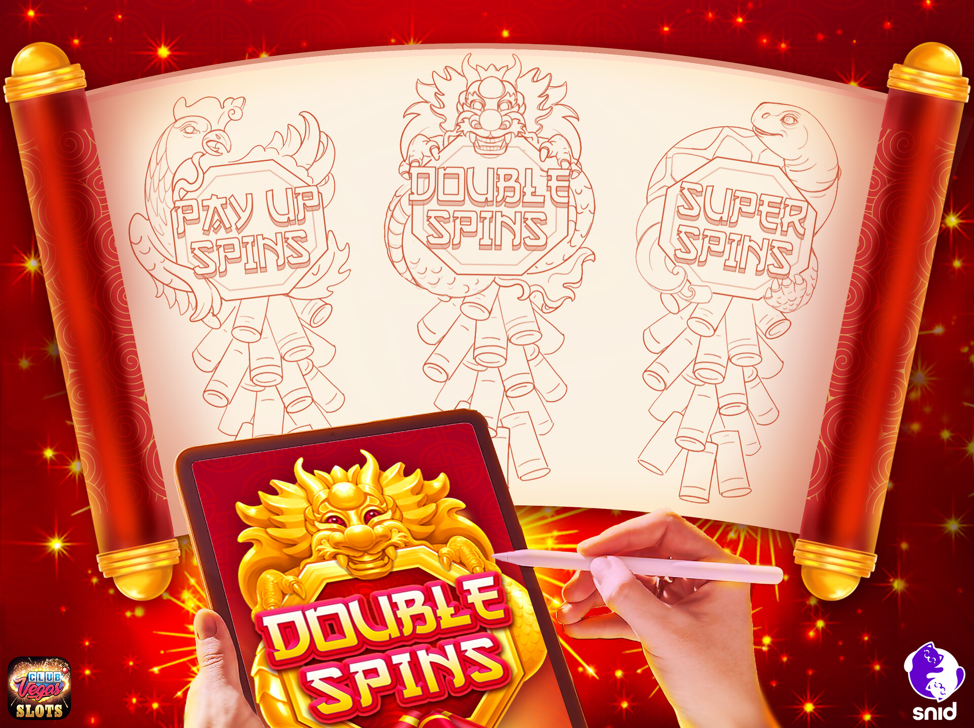 SNID Art Studio - Caishen Triple Cash