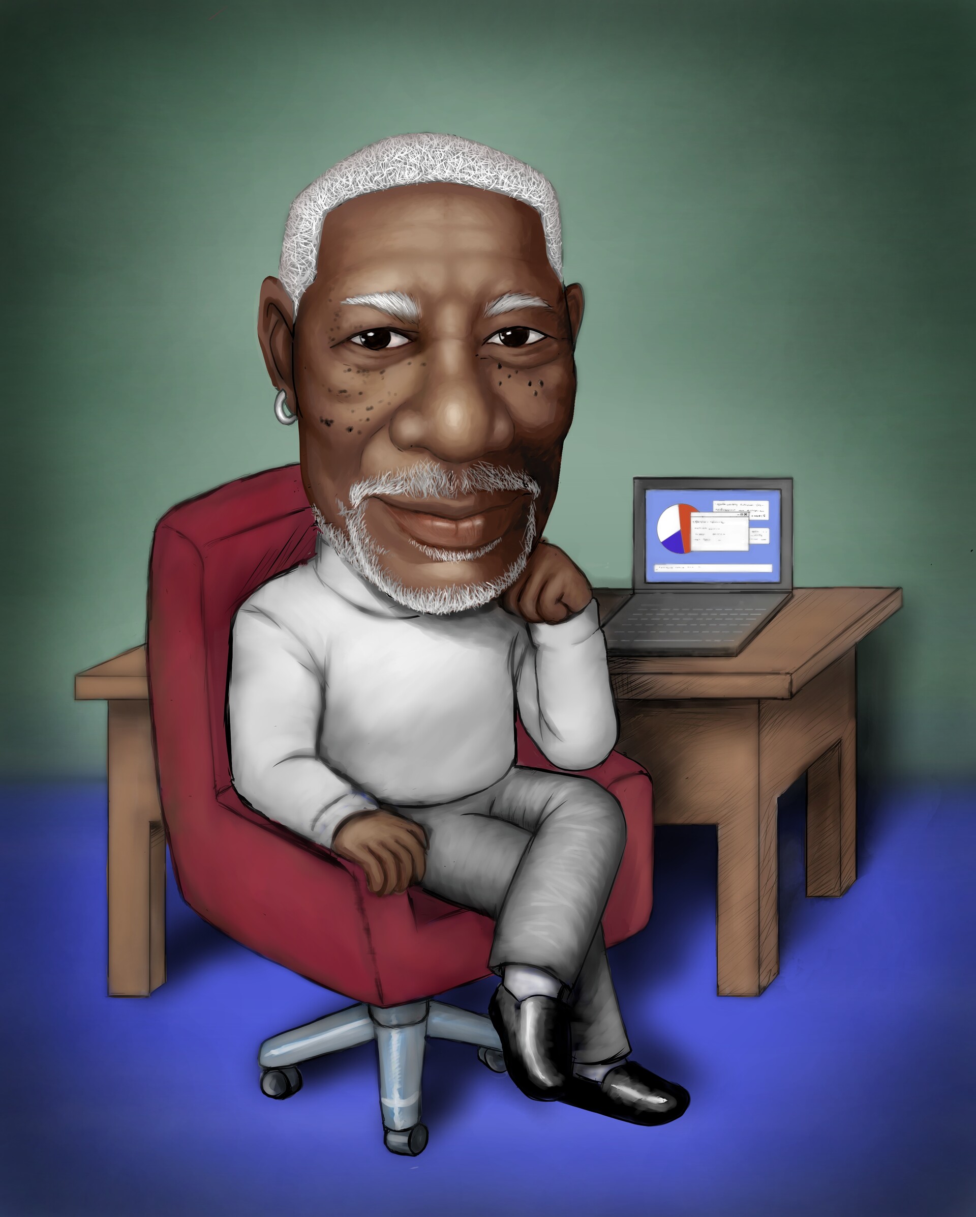 ArtStation - Morgan Freeman Caricature