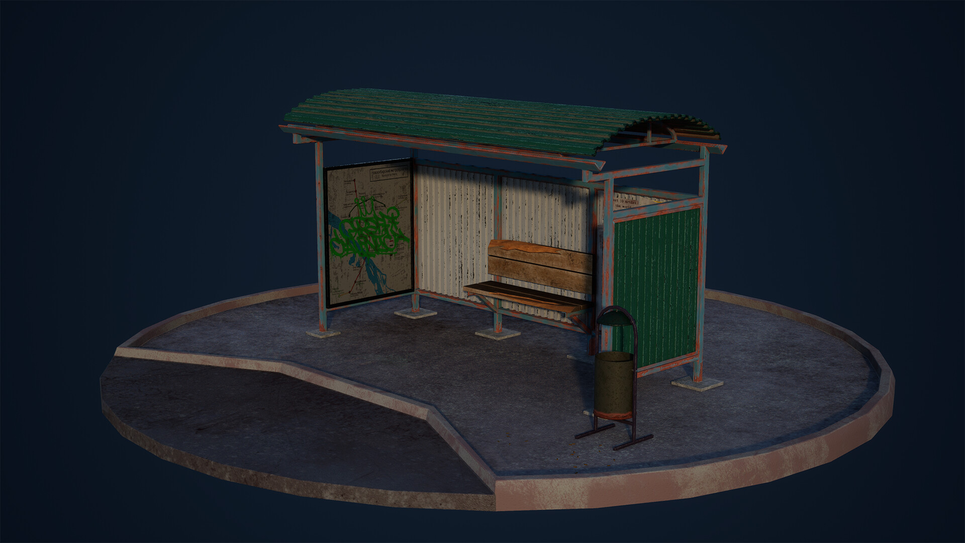 ArtStation - Modular bus stop